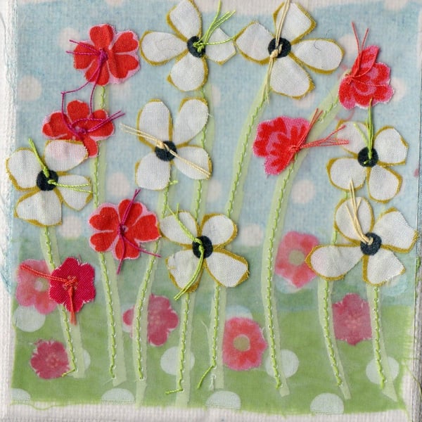 Spring Flowers Garden canvas - Folksy