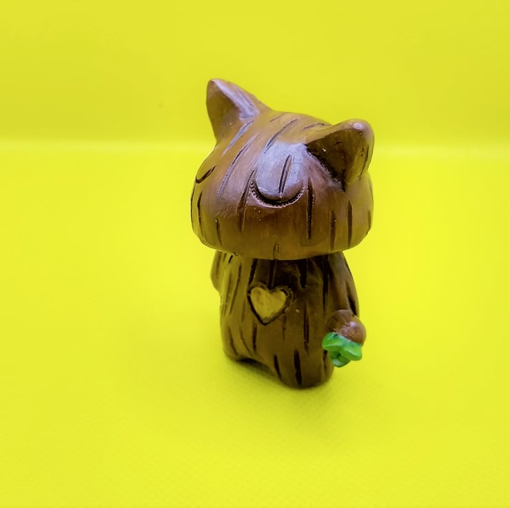Love Heart Tree Cat Small OOAK figure - Folksy