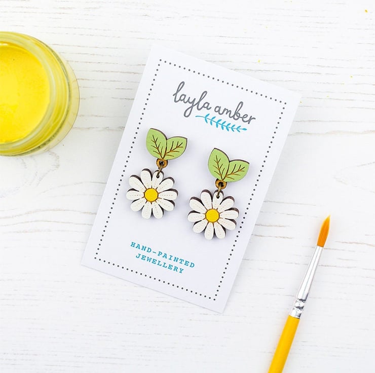 Daisy Drop Earrings - Folksy