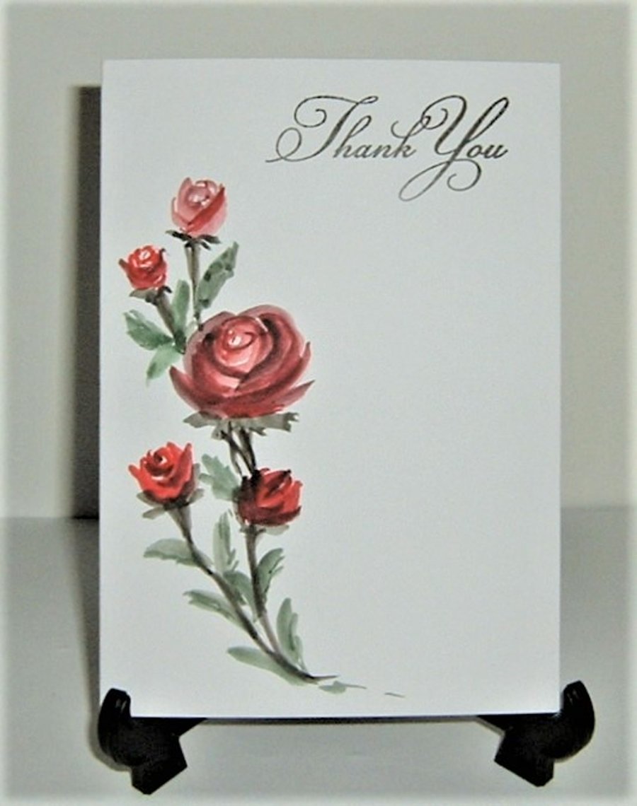 original art hand painted Thank You greetings c... - Folksy