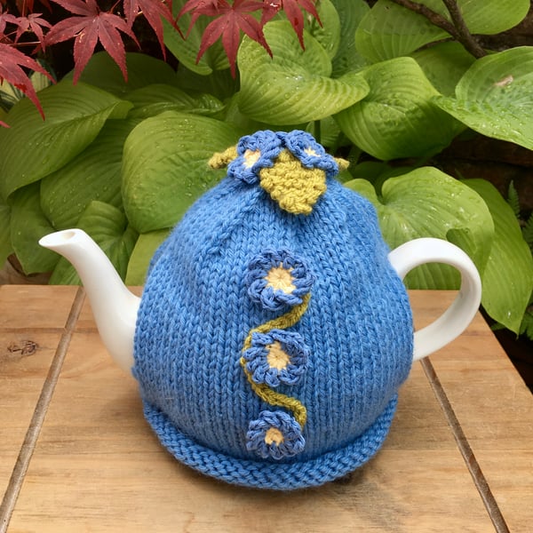 Spring Forget-me-not Tea Cosy, Blue Flower Tea ... - Folksy