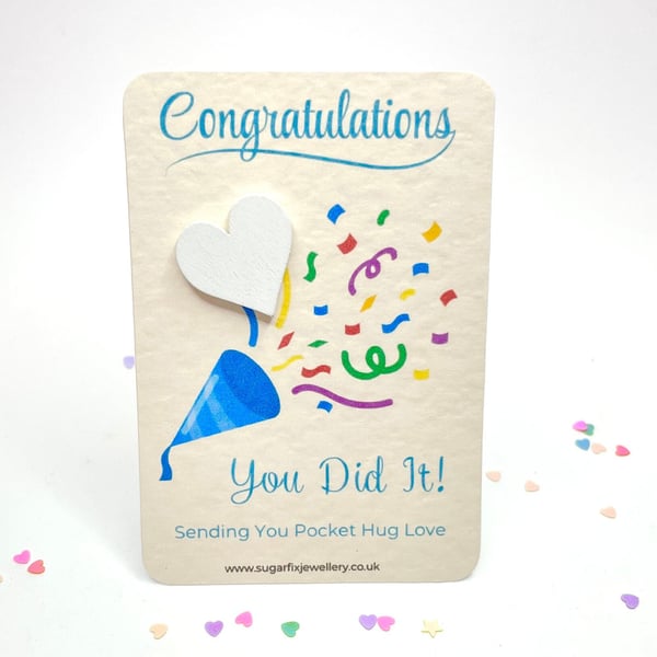 Congratulations Pocket Hug Heart - You Did It! - Folksy