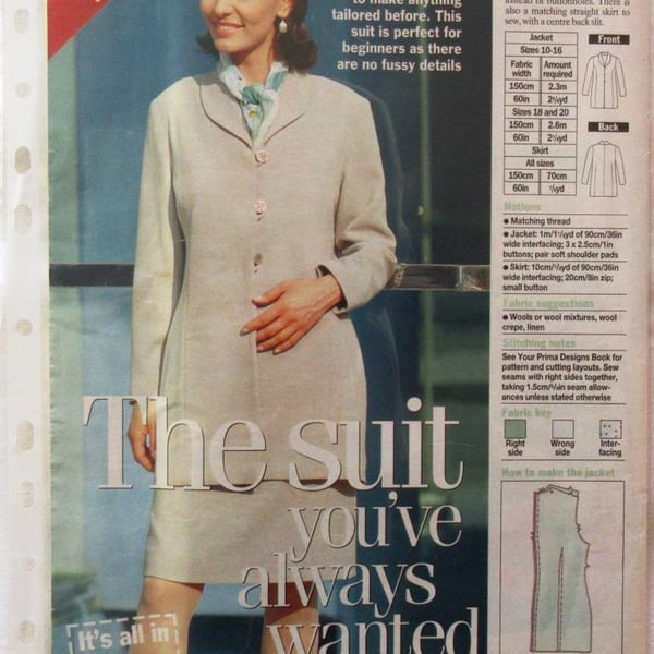 A multi-size sewing pattern for a woman's suit ... - Folksy