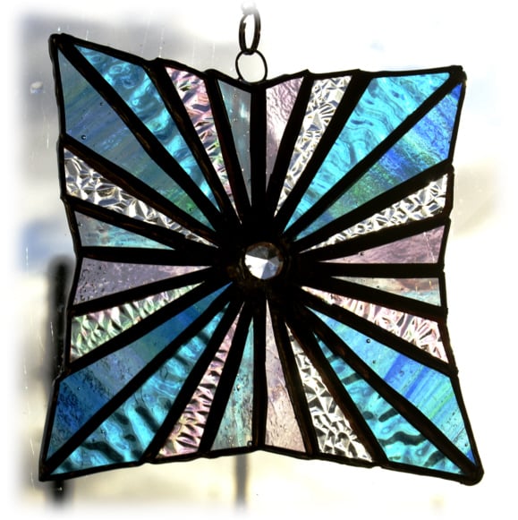 Star Burst Suncatcher Stained Glass Handmade - Folksy