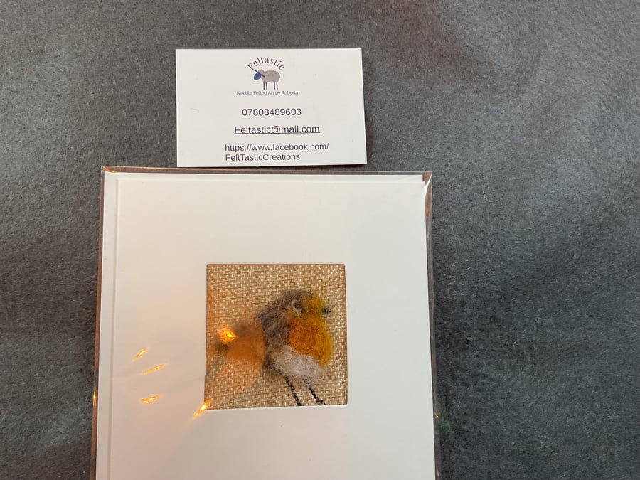 Needle Felted Robin Greeting Card - Folksy