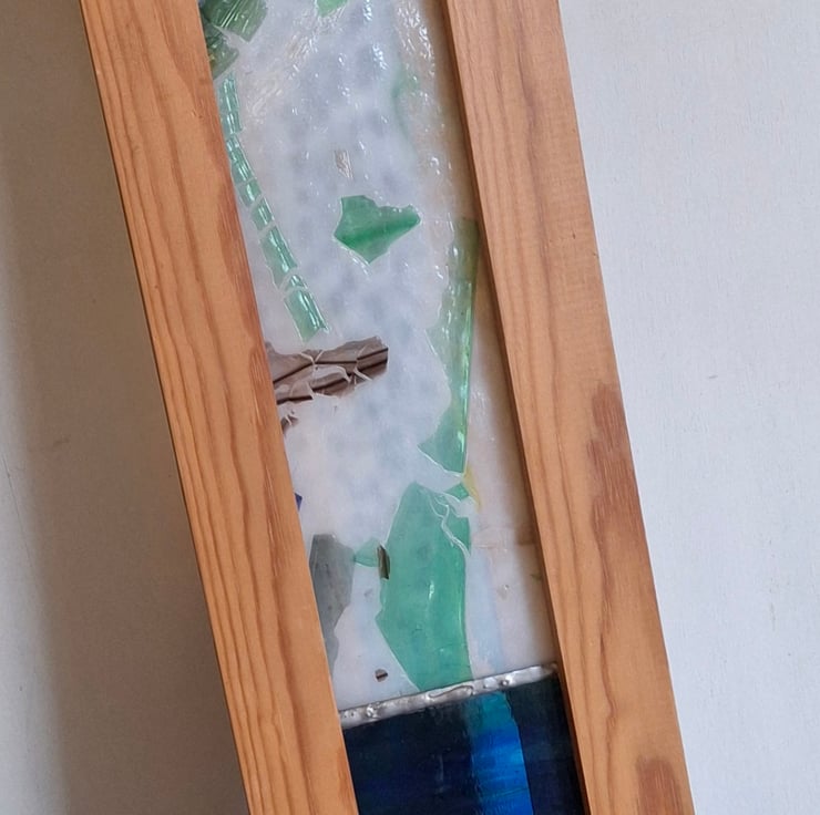 'Jungle' stained glass wall panel with mirror - Folksy