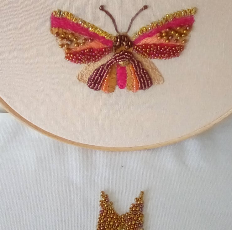 Embroidered Butterfly, Butterfly embroidery - Folksy
