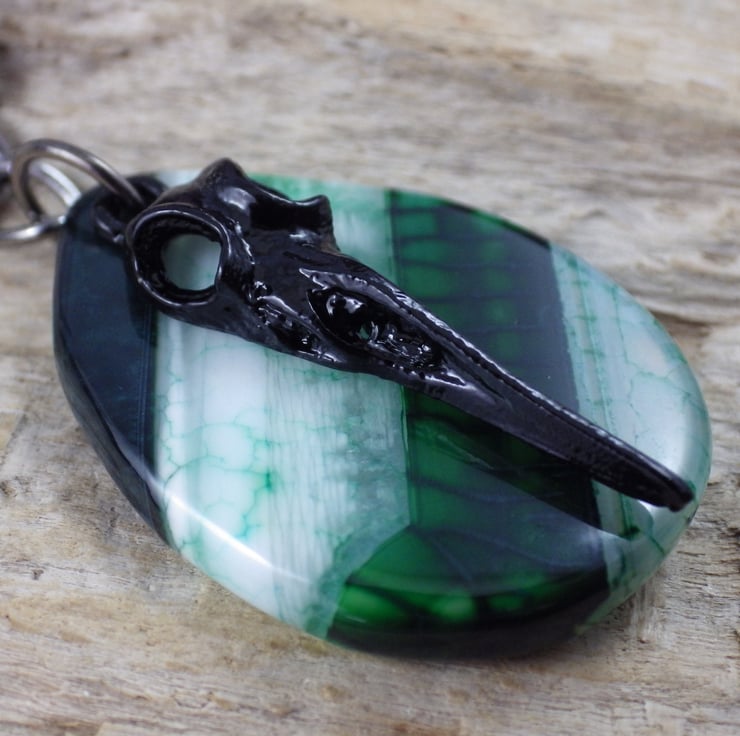 Gothic Raven Skull Keychain Keyring, Stocking F... - Folksy