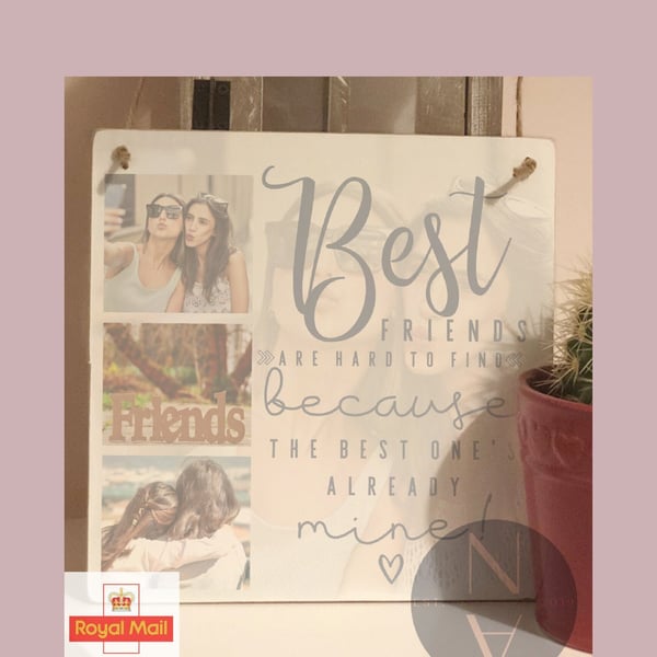 Best Friends Personalised Photo Plaque Sign Gif... - Folksy