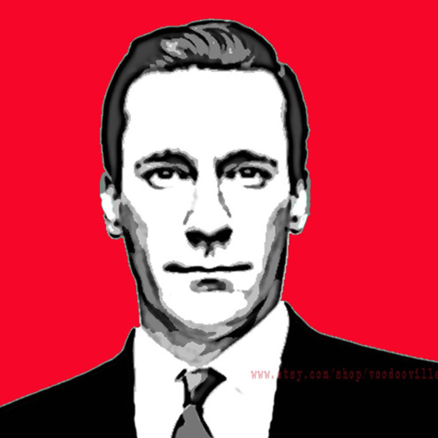 Mad Men Don Draper red for danger art print - Folksy