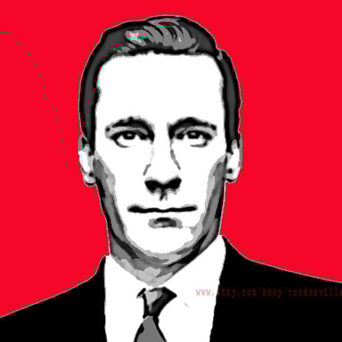 Mad Men Don Draper red for danger art print - Folksy