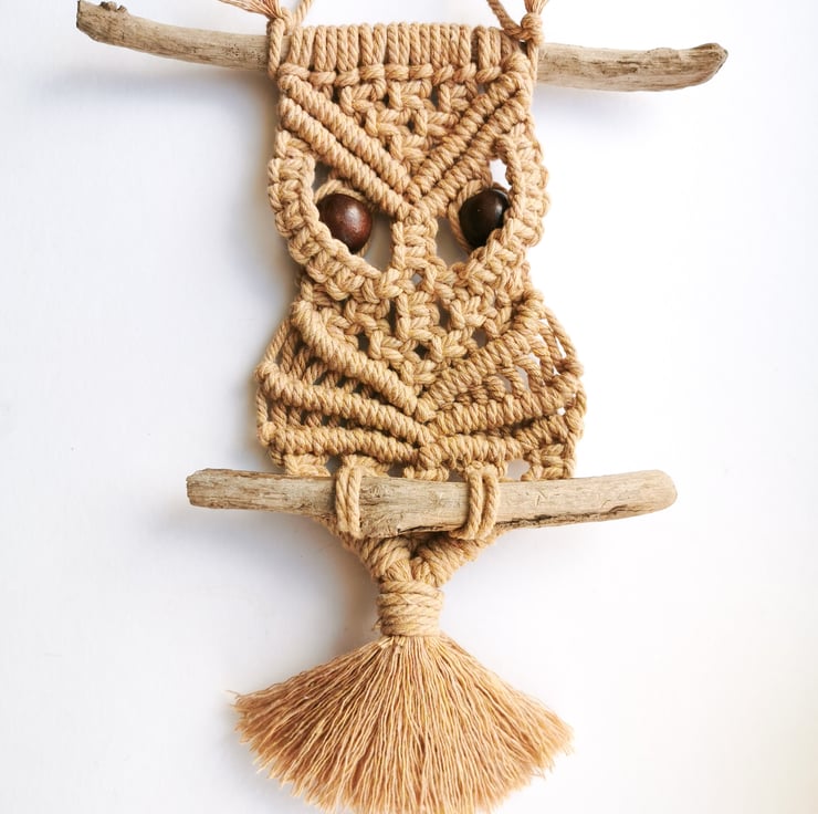 Macrame owl wall hanging - Folksy