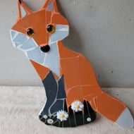Mosaic Fox with Daisies - Folksy
