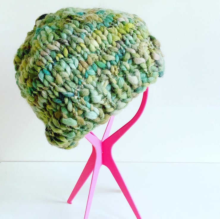 knitted hat, indie dyed hat - Folksy