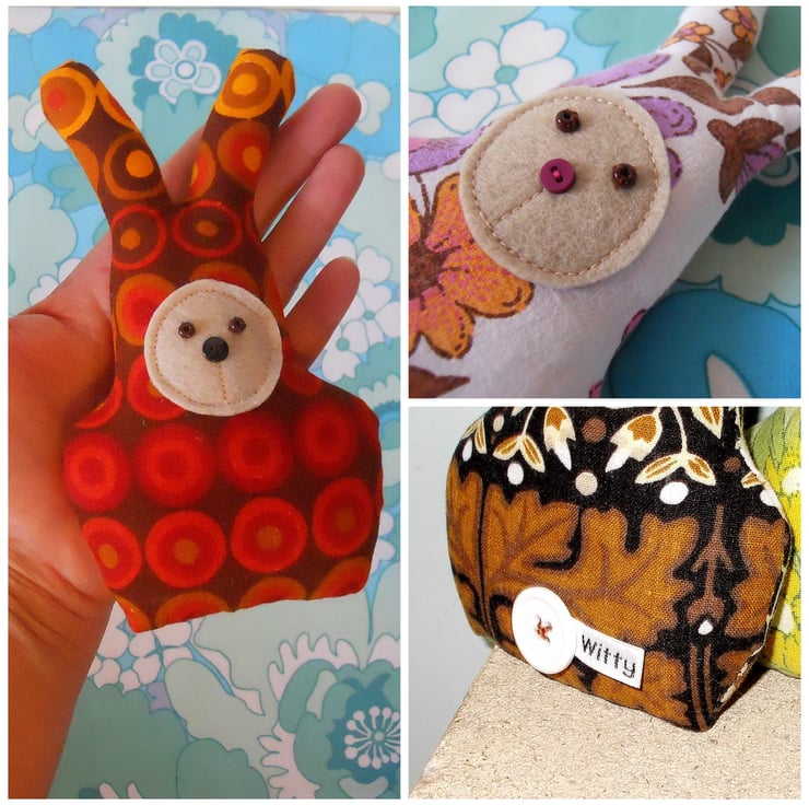 SALE Retro Lavender Rabbits - Folksy