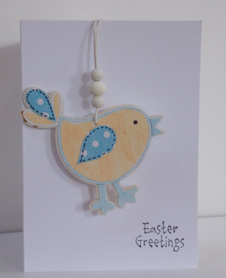 Easter Card with Bird Hanging Decoration - Folksy