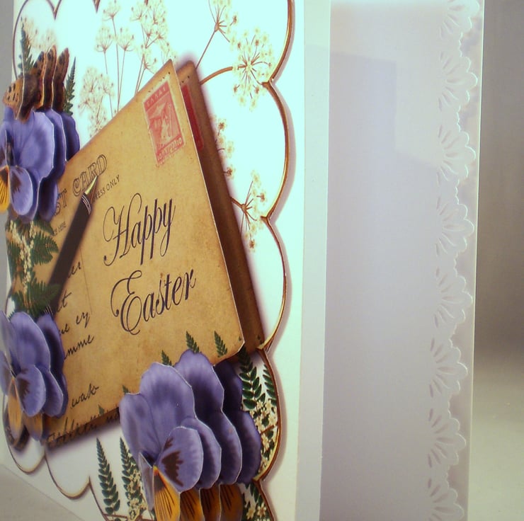 Easter Decoupage, 3D Flower Greetings Card,Pans... - Folksy