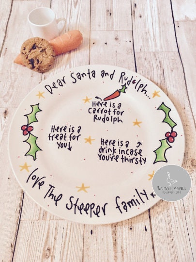 Santa Plate, Personalised Santa plate and mug s... - Folksy