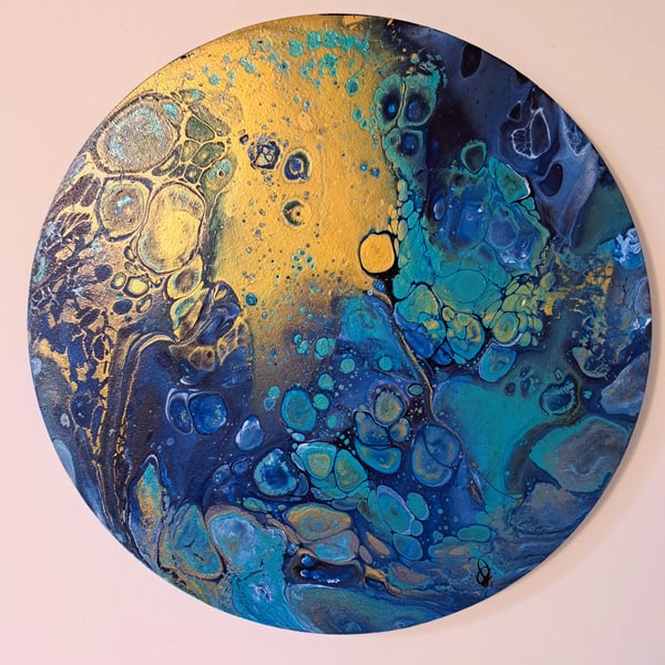 Round Canvas Art - Original Fluid Painting – &q... - Folksy