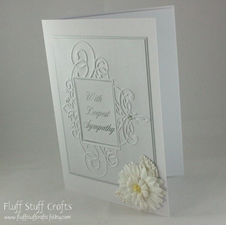 Handmade white sympathy card - Folksy