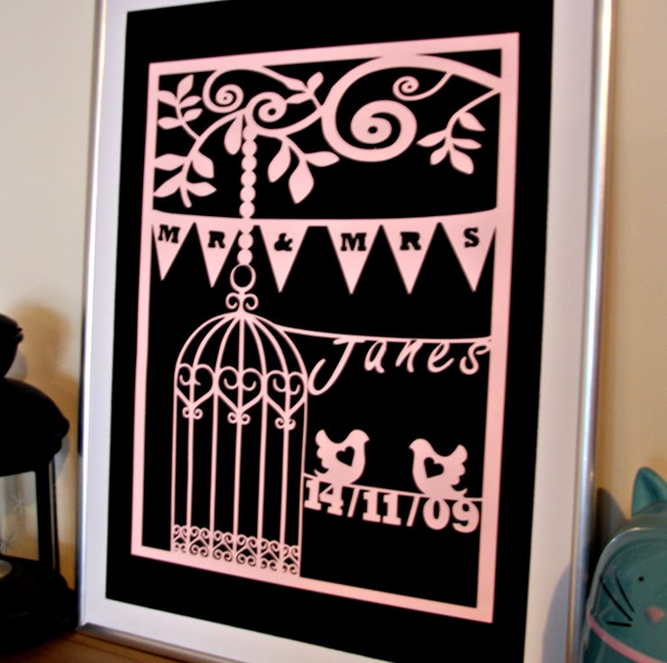 Personalised Wedding Papercut Paper Cut - Beaut... - Folksy
