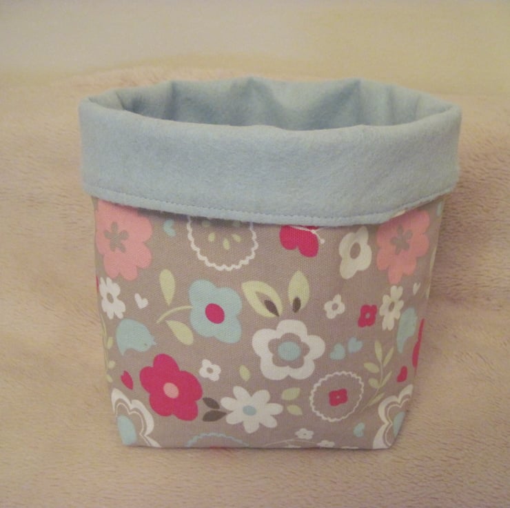 Blue Fabric Storage Box - Folksy