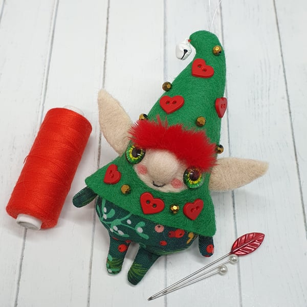 Christmas Green Elf - Folksy