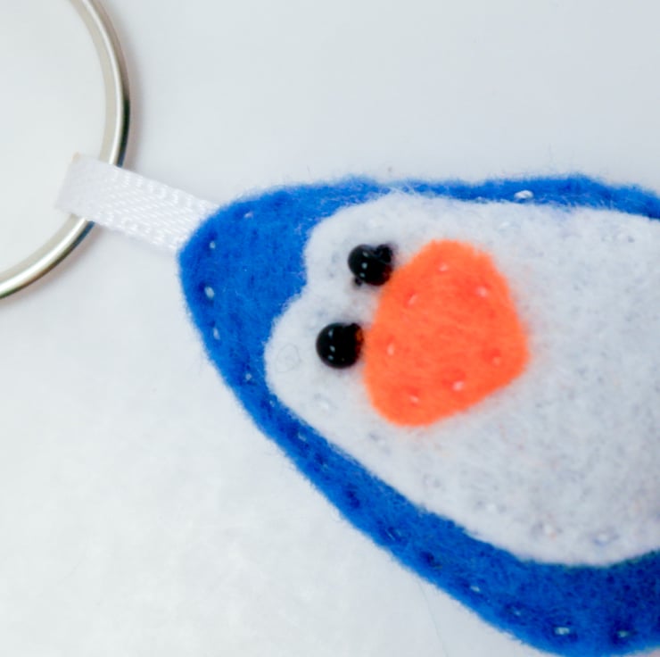 Felt Key Ring - Handmade Penguin Keyring - Hand... - Folksy