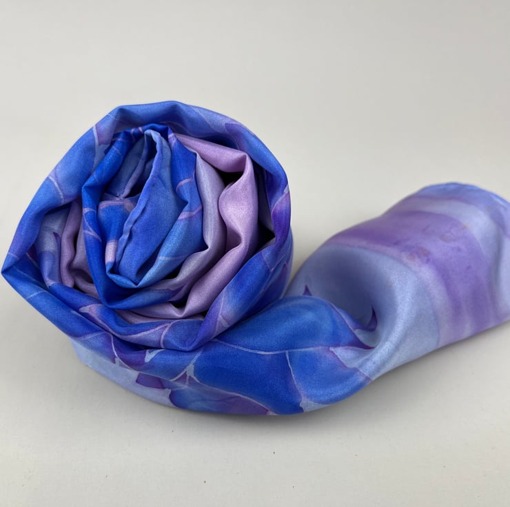 Nesrin in Lilac - handmade silk scarf, with han... - Folksy
