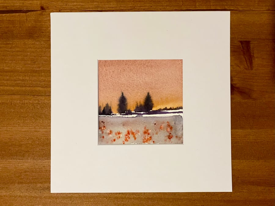 Hand painted, Mounted Landscape Watercolour Pai... - Folksy