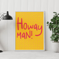 Geordie phrase print: Howay man! - Folksy