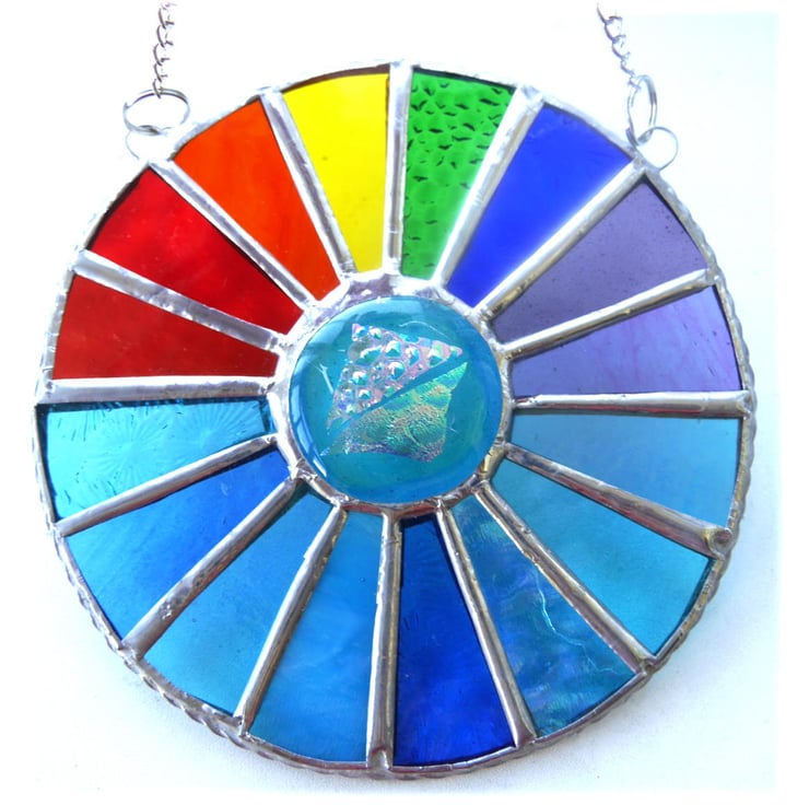 SOLD Rainbow Sea Colourwheel Suncatcher Stained... - Folksy