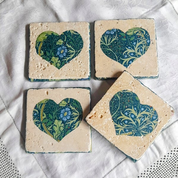 William Morris Stone Coasters - Folksy