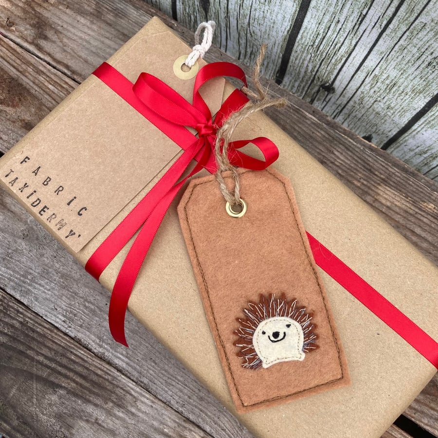 Gift tag (reusable) - Hedgehog - Folksy