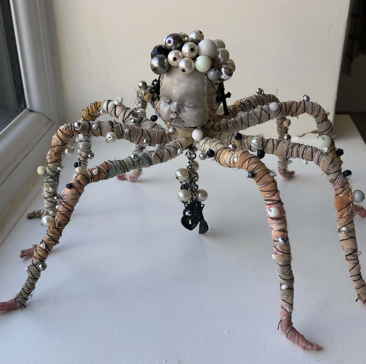 Original Art Bendable Spider Sculpture Doll - Folksy