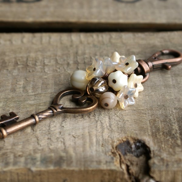 Cream Key Bag Charm - Folksy