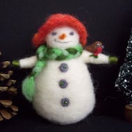 Winter Snowman Set - Needle Felted Christmas De... - Folksy