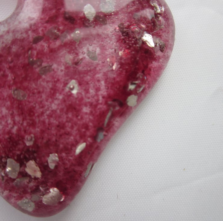 Handmade cast glass pendant - Heart of glass - ... - Folksy