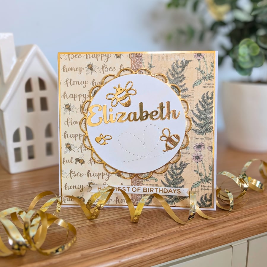 Busy Bees Personalised Birthday Card - Folksy