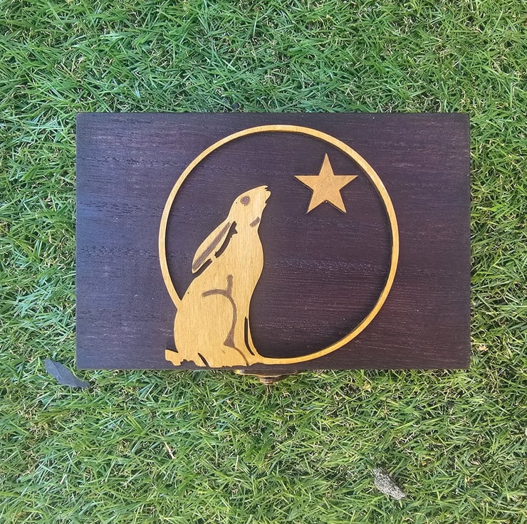 Moongazing Hare Handmade Wooden Mirror Jeweller... - Folksy