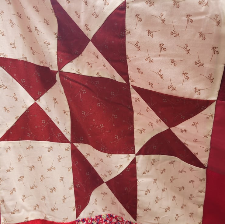 Homemade Ohio star patchwork quilt. 63" sq... - Folksy