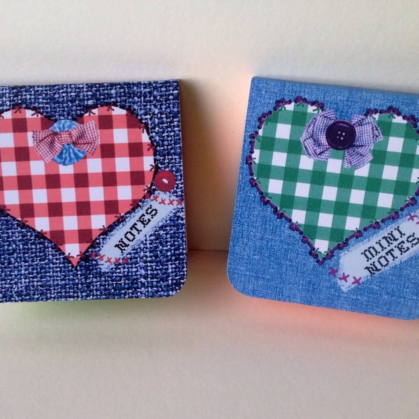 Mini Notebooks,Set of Two,Handmade Notebooks - Folksy