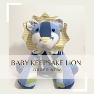 Memory bear lion, baby keepsake lion, memory be... - Folksy