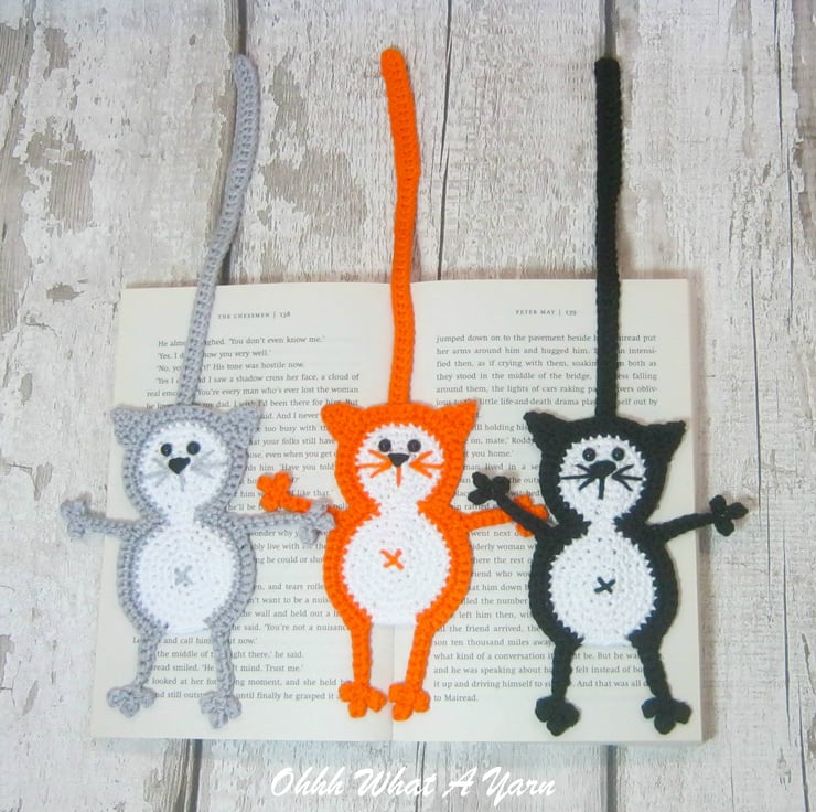 Crochet cat bookmark, cat gift, crochet bookmar... - Folksy
