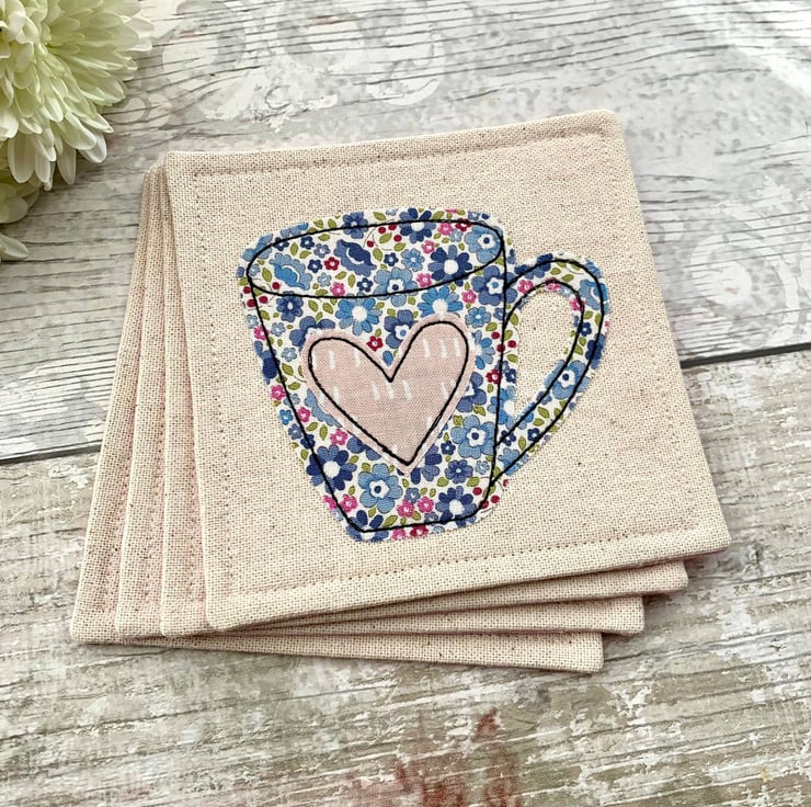 Coasters, set of 4 mug coasters - Folksy