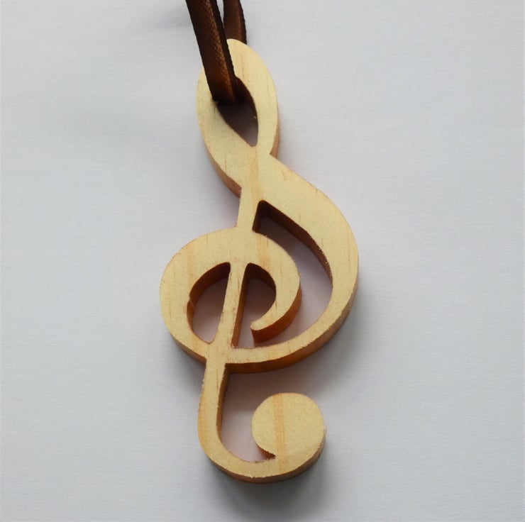 Unique Wooden Treble Clef Christmas Tree Decora... - Folksy