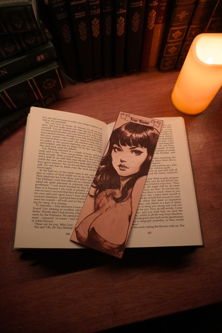 1950's Pin-Up oversized leather bookmark with f... - Folksy