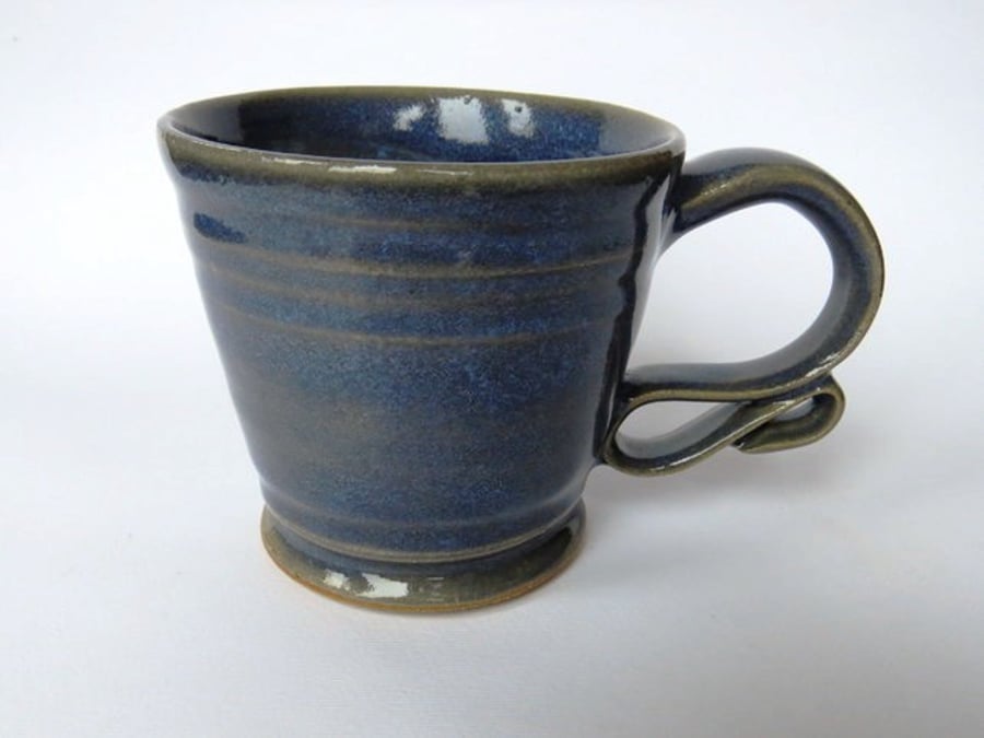 Elegant French Blue Mug Ceramic Pottery - Folksy