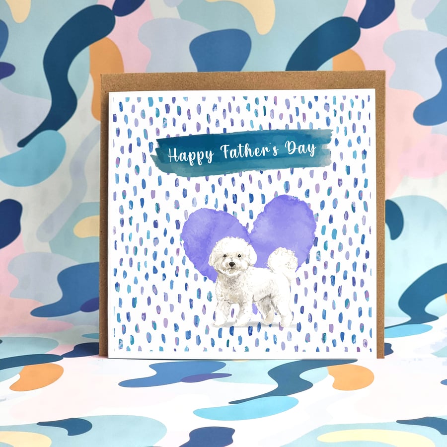 Bichon Frise Father's Day Card - 6x6 Square Dog... - Folksy