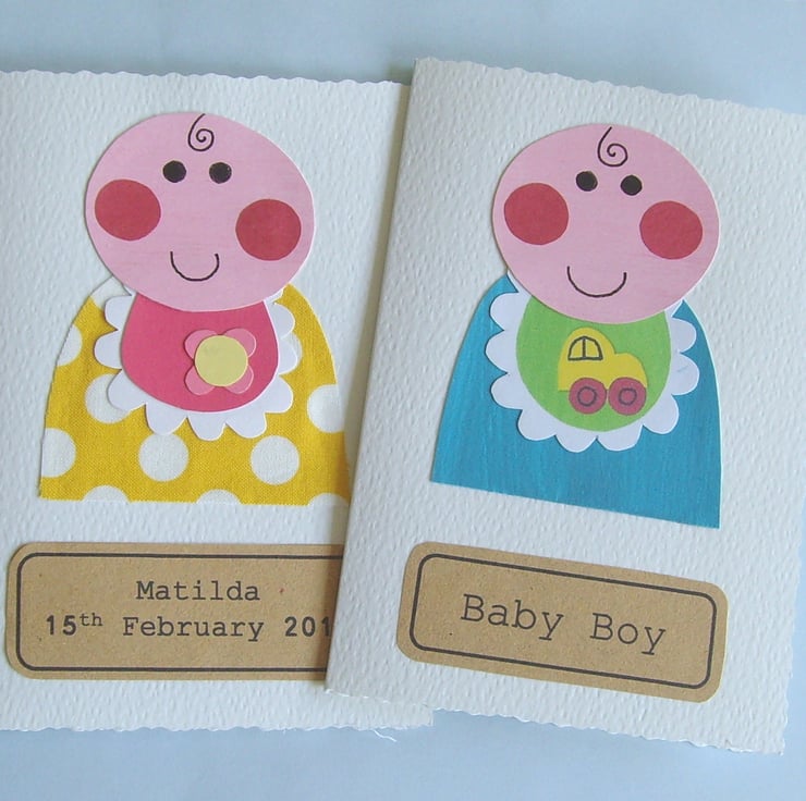 New baby card boy personalised - Folksy